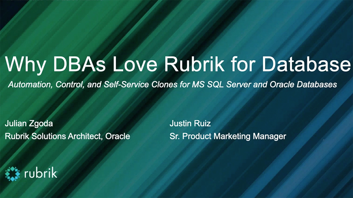 Database Backup & Security for DBAs | Rubrik